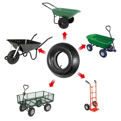 SPARES2GO Wheelbarrow Wheel Inner Tube and Barrow Tyre 3.50 - 8 Rubber ...