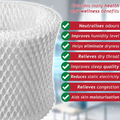 SPARES2GO Wicking Filter for Honeywell HCM 350 540 630 645 650 710 1000 ...