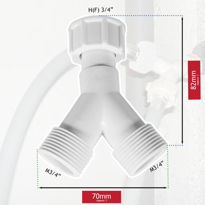 SPARES2GO Y Piece Hose Connector Inlet Splitter for Appliance ...