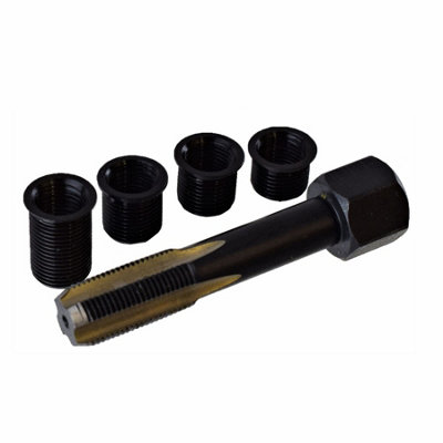 Spark Plug Rethreading Tap Thread Repair Set Kit M10 x 1 4 Inserts Re ...