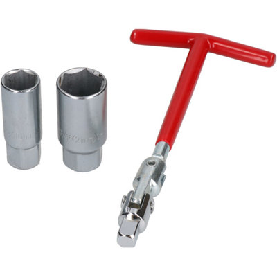 Spark Plug Socket Remover Installer set 3/8" T bar 16mm and 21mm Sockets