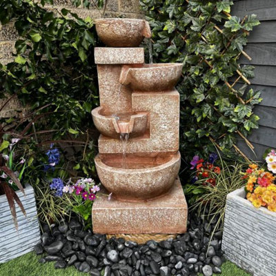 Sparkling Bowls Solar Powered Water Feature With Cover