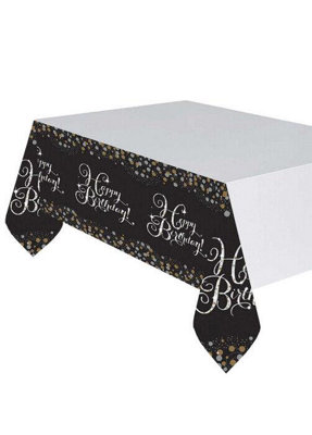 Sparkling Celebration Happy Birthday Plastic Table cover