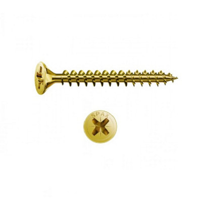 Spax Yellox Coated Wood Screws (Box Of 200) Yellow (4 x 35mm) | DIY at B&Q