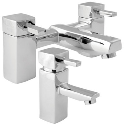 SPECIAL OFFER - Deva RUBIC Mono Basin Mixer Tap + Bath Filler Pillar ...