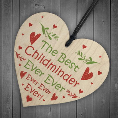Special Thank You Gift For Childminder Teacher Friend Wood Heart ...