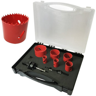 Spectre 9 Piece Plumbers Holesaw Set 19 22 29 38 44 & 57mm - Inc 2 ...