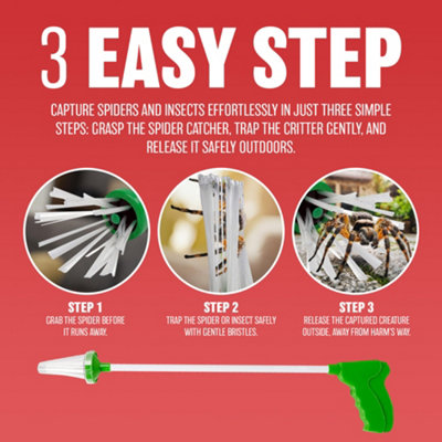 Spider Bug Catcher Humane Insects Removing Bugs Reach Home Grabber Trap ...