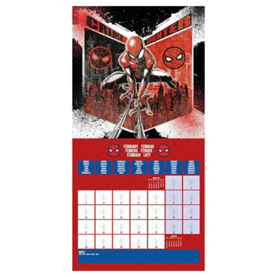 Spider-Man 2025 Square Calendar Red/Blue (One Size)