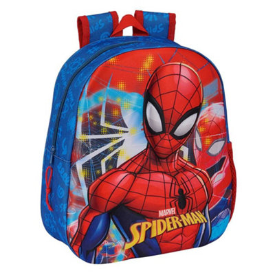 Spider-Man Childrens/Kids Contrast Backpack Blue/Red (33cm x 10cm x 27cm)