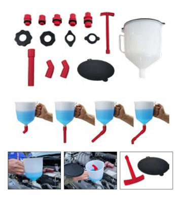 Spill Free Funnel Kit (Spill Proof Coolant Filler Flush Bleeding Burping)
