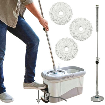Spin Mop & Bucket Set with Foot Pedal Rotating Mop, Adjustable Handle ...
