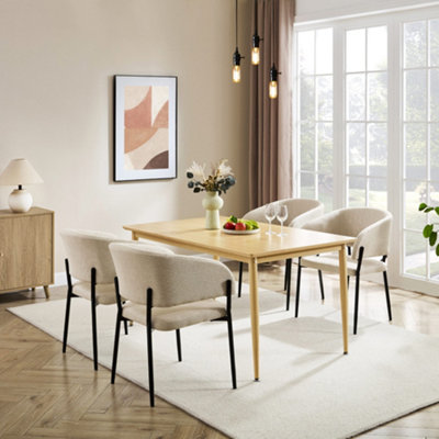 Spinningfield Dining Table, 6 Seater Table for Dining Room, Rectangular ...