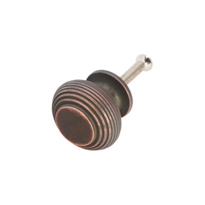 SPIRA BRASS Beehive Large 40mm Cupboard Knob Aged Bronze