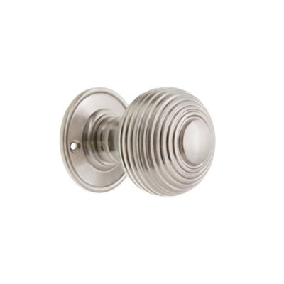 SPIRA BRASS Beehive Large 60mm Mortice Door Knob Satin Nickel