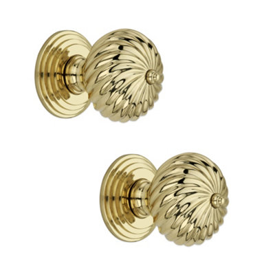 SPIRA BRASS Burcot Mortice Door Knob Polished Brass