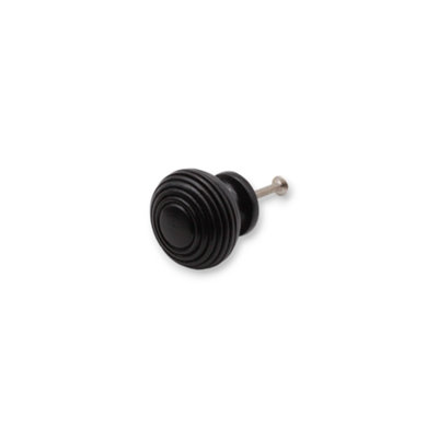 SPIRA BRASS Ebonised Beehive Small Cupboard Knob