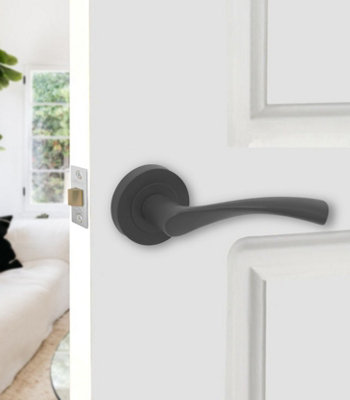 SPIRA BRASS Mercury Lever Door Handle Gun Metal Grey