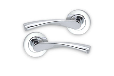 SPIRA BRASS Mercury Lever Door Handle Polished Chrome