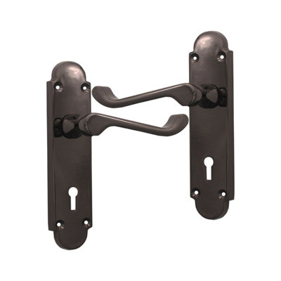 SPIRA BRASS Oakley Lock Lever Handle Black Nickel