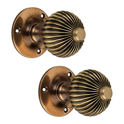 SPIRA BRASS Regency Mortice Door Knob Aged Brass