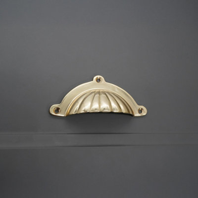 SPIRA BRASS Shell Drawer Cup Pull Polished Brass