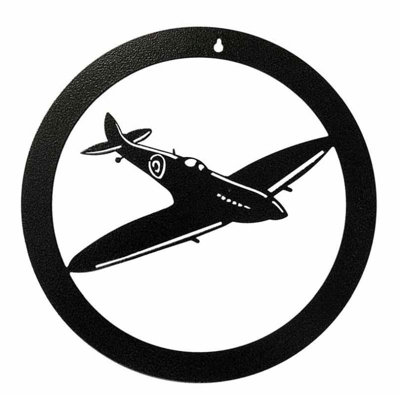 Spitfire Welcome Wall Art - Large - Steel - W49.5 x H49.5 cm - Bare ...