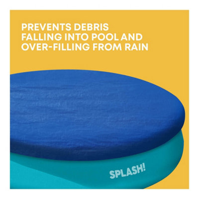SPLASH AquaRing Swimming Pool Cover - Round Paddling Pool Protection, 8ft