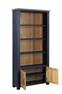 Splash of Blue - Large Open Bookcase with Doors