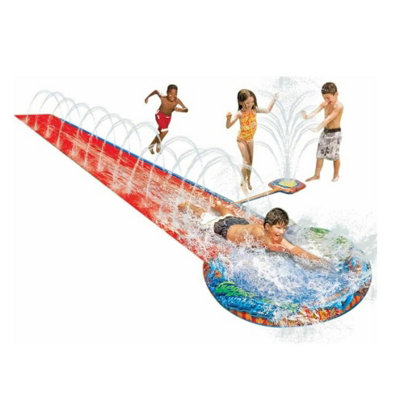 Splash Ramp Blue & Red water slide with sprinkler(16ft)