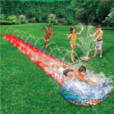 Splash Ramp Blue & Red water slide with sprinkler(16ft)