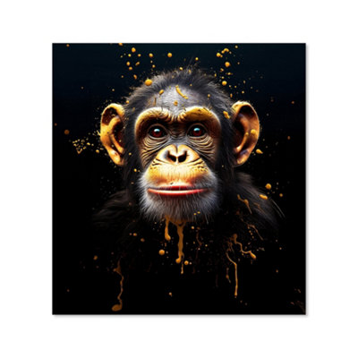 Splashart Cheeky Chimp Face Glass Kitchen Splashback | DIY at B&Q