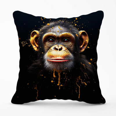 Splashart Cheeky Chimp Face Outdoor Cushion 45cm x 45cm | DIY at B&Q