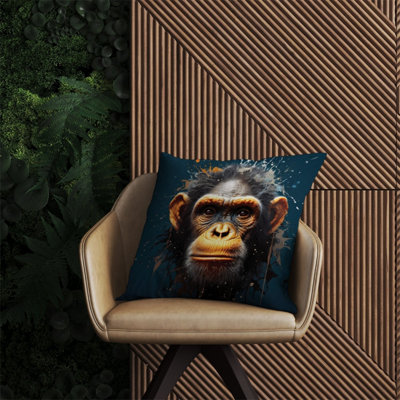 Splashart Realistic Monkey Face Outdoor Cushion 60cm x 60cm