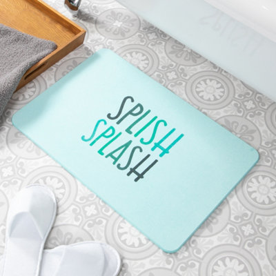 Splish Splash Aqua Blue Stone Non Slip Bath Mat