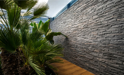 Splitface Natural Stone Effect Cladding Tiles - Sierra Graphite ...