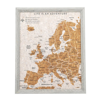 Splosh Desktop Travel Map Europe Pin Cork Board with Pins 27 x 22cm