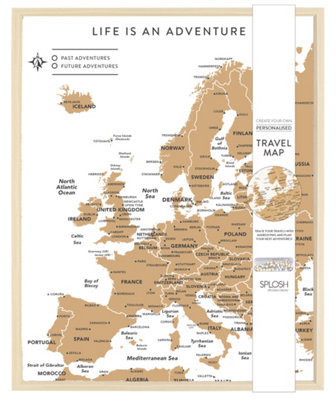 Splosh Desktop Travel Map UK & Ireland Pin Cork Board with Pins 27 x 22cm
