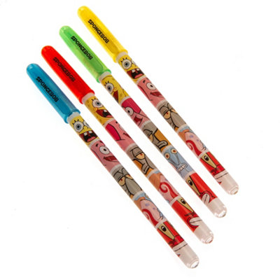 SpongeBob SquarePants Infographic Gel Pen Set (Pack of 4) Multicoloured ...