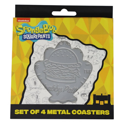 SpongeBob SquarePants Set of 4 Embossed Metal Coasters