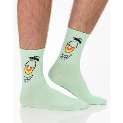 SpongeBob SquarePants Unisex Yellow Mutli-Character Calf Socks Set of 5 ...