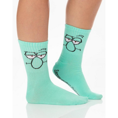 SpongeBob SquarePants Unisex Yellow Mutli-Character Calf Socks Set of 5 ...
