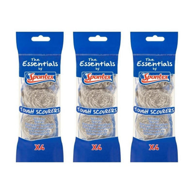 Spontex Essentials Tough Scourer 4 PK - Pack of 3