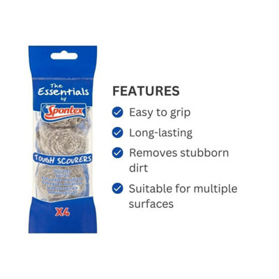 Spontex Essentials Tough Scourer 4 PK