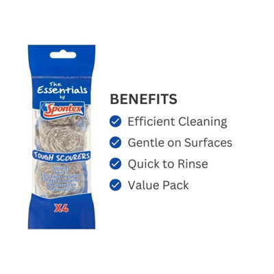 Spontex Essentials Tough Scourer 4 PK