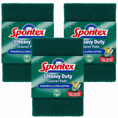 Spontex Heavy Duty Scourer Pads 3 Pack x 3