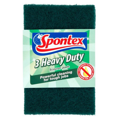 Spontex Heavy Duty Scourer Pads (Pack Of 3) Green (One Size) | DIY at B&Q