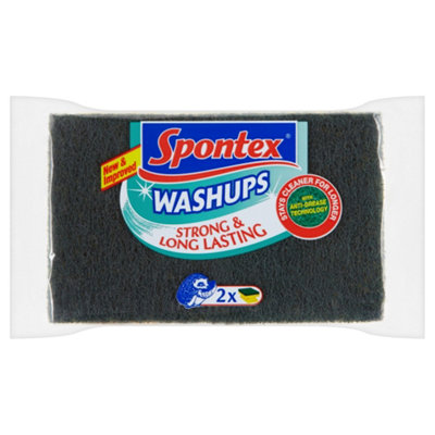 Spontex Sponge Scourers (Pack of 2) Dark Green (One Size) | DIY at B&Q