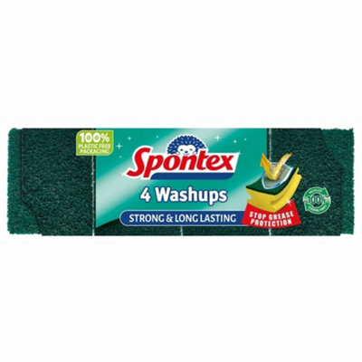 Spontex Strong & Long Lasting 4 Pack Washups x 1