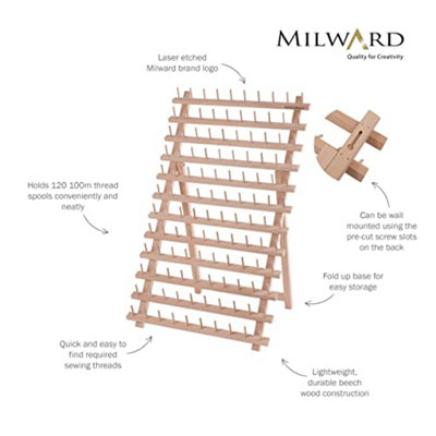 SPOOL HOLDER X120 - Spool Holder: 120 Spools: Beech Wood - Milward